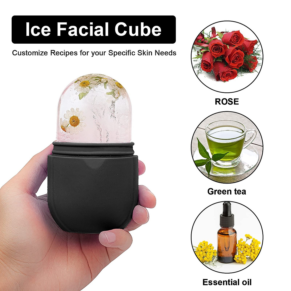 Ice Roller for Face and Eye, Silicone Ice Mold Face Massage, Facial Beauty Ice Roller Skin Care Tools, Face Ice Roller Skin Care Kit,Remove Fine Lines,Shrink Pores