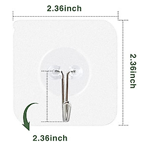AROIC Adhesive Hooks for Hanging, 58 Packs Command Hook Heavy Duty Self Adhesive Wall Hooks 20 lbs / 9 kg (Max), Removable, Waterproof Hook for Bedroom Kitchen Bathroom
