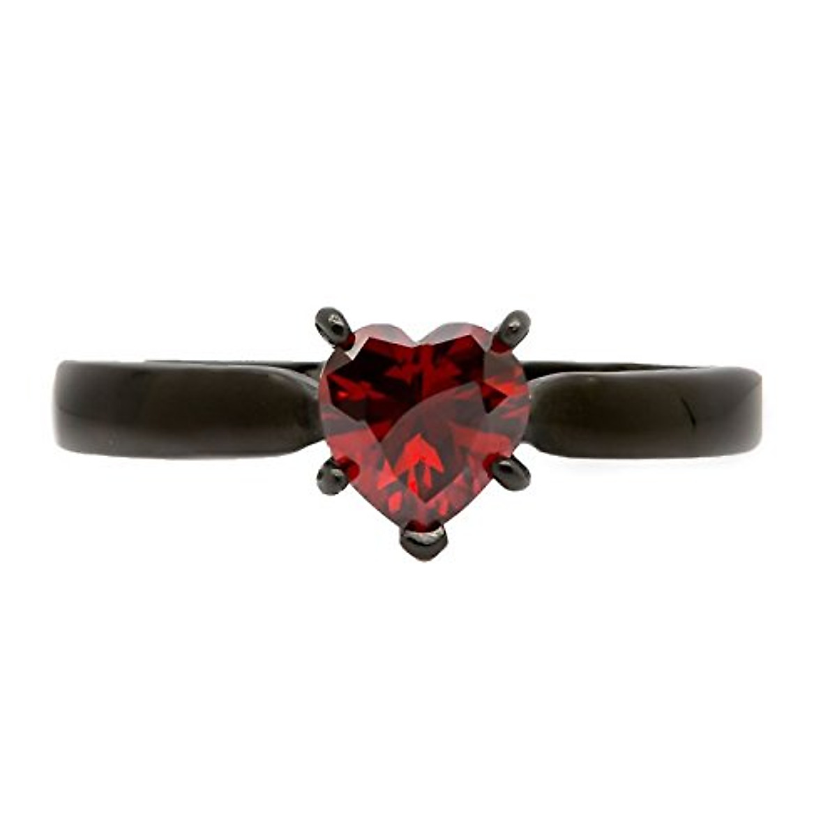 3 pc His & Hers Heart Red Camo Black Stainless Steel and Titanium Engagement Wedding Rings Set (Size His 09, Hers 06)