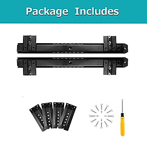 Drawer Slides for Under Desk Keyboard Shelf - 1-Pair Heavy Duty Metal Ball Bearing Slides, Smooth, Less Noise, for Computer Keyboard Tray Assembly Kit, Cabinet Drawer Rails (size : Black, Size : 14 (S
