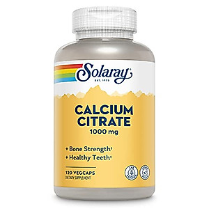 Solaray Calcium Citrate Capsules, 1000mg, 120 Count