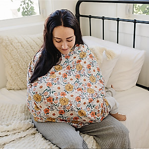 Baby Car Seat Covers- Multi-use Carseat Canopy for Babies, Stretchy Infant Carseat Cover Boy, Shower Gifts for Unisex Boys and Girls(Floral)