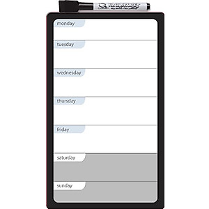 Quartet Magnetic Whiteboard Weekly Organizer, 6" x 10" Dry Erase Board, Daily Planner, Frameless (79217)