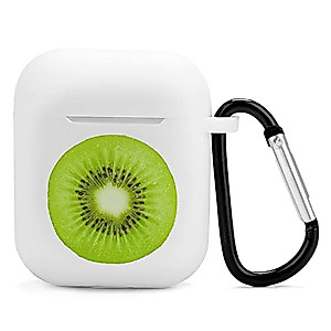 Fresh Kiwi Fruits Silicone AirPods Case Protective Cover Compatible with AirPods 2 & 1 with Keychain
