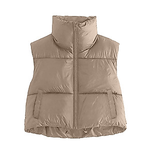 AUTOMET Puffer Vest Women Womens Cropped Winter Lightweight Sleeveless Fall Fashion Clothes Outfits Warm Outerwear Vests Padded Gilet