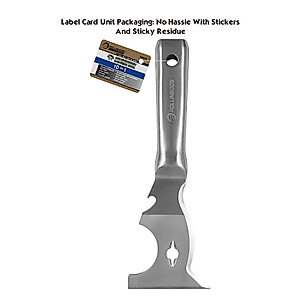 ROLLINGDOG 10 in 1 Painter's Tool - 420 Stainless Steel Mirror Polished One Piece Blade And Laser Engraved Handle,3 inch Multifunction Putty Knife Drywall Paint Scraper