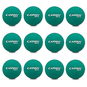 Cannon Sports Racquetball Balls for Racquet Games, Handball, Dogs, Softball & Baseball Batting Practice (Green, 1 Dozen)
