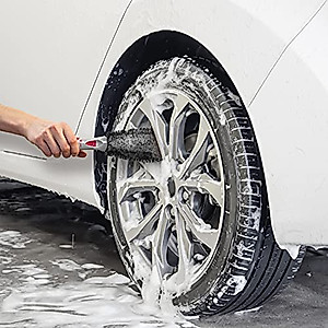 Kleeneze KL082411EU7 Car Wheel Cleaning Brush with Slimline Head and Ultra-Soft Bristles, Break Down Oil, Dirt & Grime, Ideal for Alloy Wheels & Motorbikes