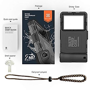 Waterproof Underwater Snorkeling Diving Phone Case for iPhone 11/12/13/14 Pro Max Mini Xr/X/Xs and Samsung Galaxy Note10/9/8/S10/9/8 Ultra Plus Professional [15m/50ft] Photo Video Cover (SG Black)