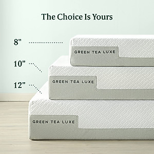 ZINUS 8 Inch Green Tea Luxe Memory Foam Mattress, King, Pressure Relieving, CertiPUR-US Certified, Mattress in A Box, All-New, Made in USA