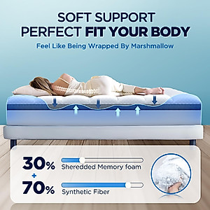 Premium Memory Foam Mattress Topper Queen for Ultra Comfort, 2 Inch Plush Pillow Top Queen Mattress Topper with Breathable Air Mesh Sides, Soft Mattress Pad Cover with Deep Pocket Fits 6-21" Mattress