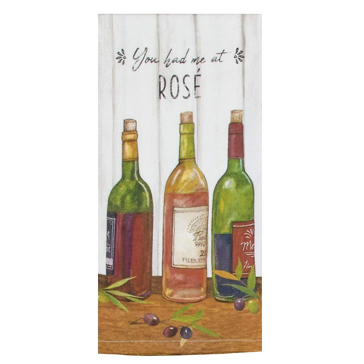 KayDeeDesigns 2 Piece Tuscan Wine Themed Kitchen Bar Towel Bundle, 1 Dual Purpose Towel and 1 Tea Towel, Multi-colored