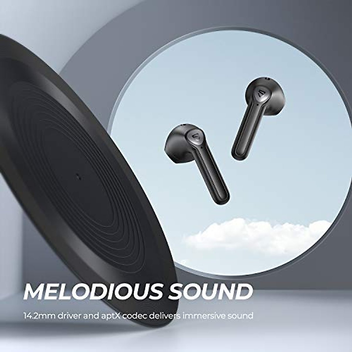 SoundPEATS Wireless Earbuds Bluetooth V5.2 Headphones with Qualcomm QCC3040 Wireless Earphones, TrueWireless Mirroring, 4-Mic Tech and cVc 8.0 Noise Cancellation, aptX Codec, Total 25 Hours - TrueAir2