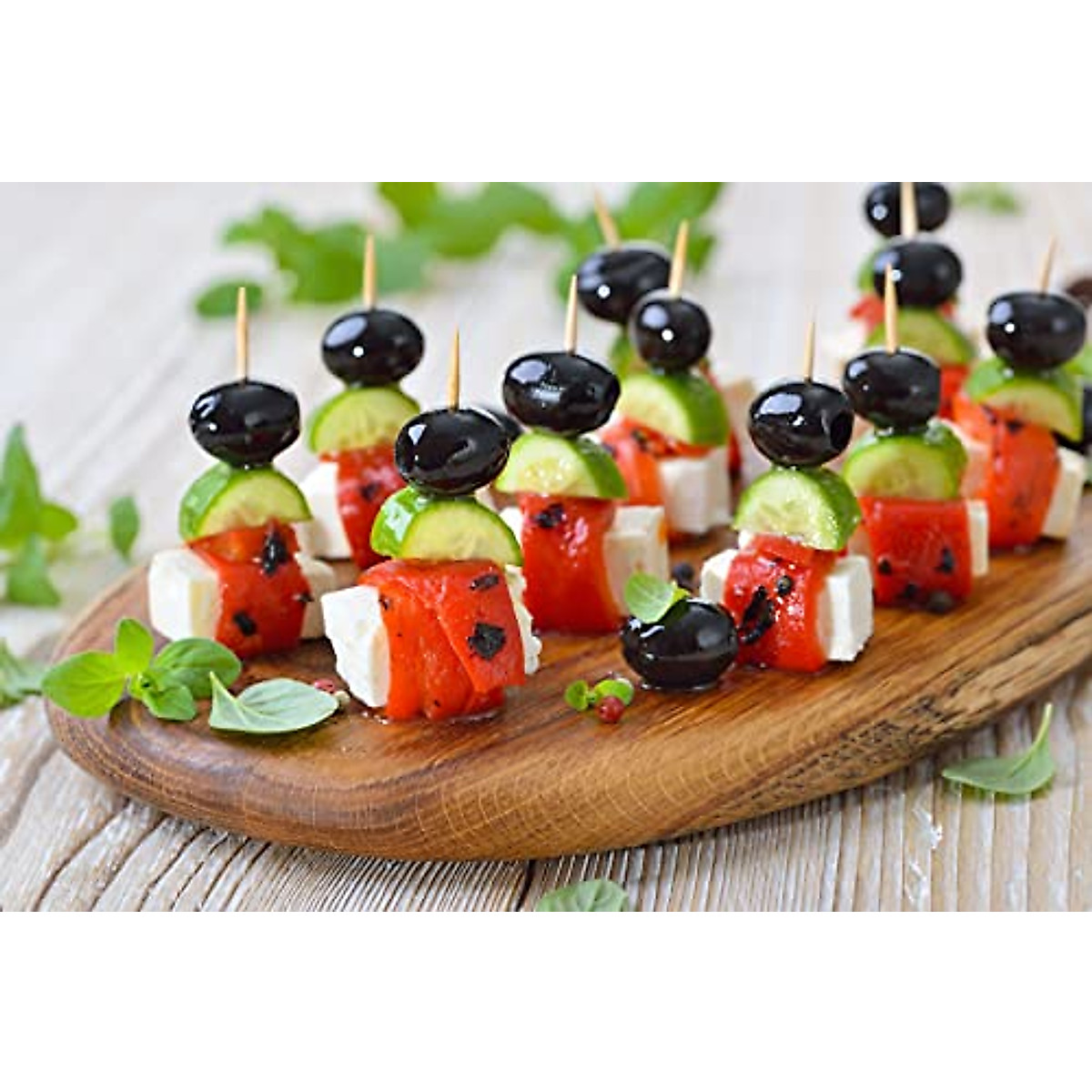 DecorRack 400 Toothpicks 100% Natural Bamboo picks with 2 Reusable Toothpick Holders, BBQ, Holding Small Appetizers, Cocktails, and Crafts, Teeth Cleaning