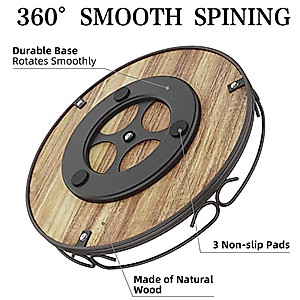 Lazy Susan Organizer, OPENICE 12 inch Wooden Lazy Susan Turnable for Cabinet Dinning Table Bathroom, Large Spining Organizer for Countertop
