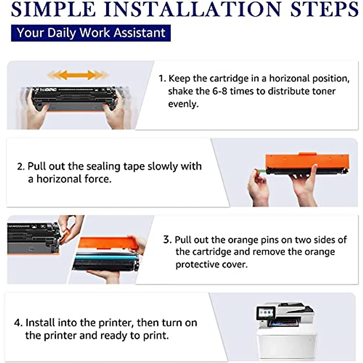 414X Toner Cartridges 4 Pack Compatible Replacement for HP 414X W2020X 414A W2020A Work with Color Pro MFP M479fdw M479fdn M454dw M454dn Printer (Black Cyan Magenta Yellow)