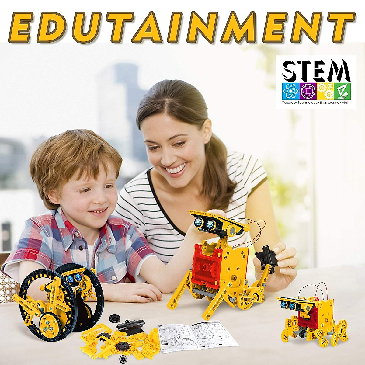 KooQii Upgrade STEM 12 in 1 Educational Toys Solar Robot Building Kit,Solar and Cell Powered 2 in 1 DIY STEM Project Learning Science Kits for Kids Age 8-12 for Birthday Gift and Travel Activity