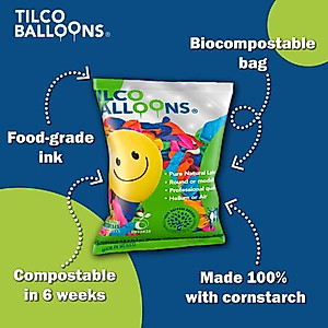 TILCO BALLOONS | Pack x2 Giant Balloons White 72 Inch Jumbo | Ready to Inflate With Air, Helium or Fill With Water | Decorate Your Birthday, Graduations, Events or Weddings | Balloon to Get Inside