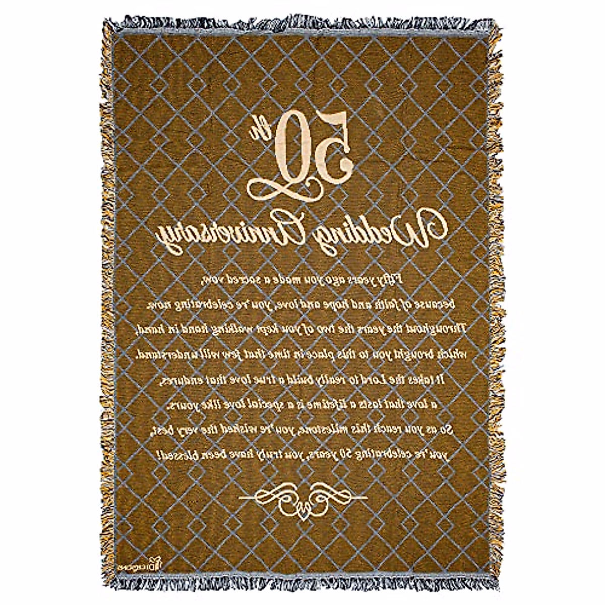 Dicksons 50th Wedding Anniversary Poem 48 x 68 All Cotton Tapestry Throw Blanket