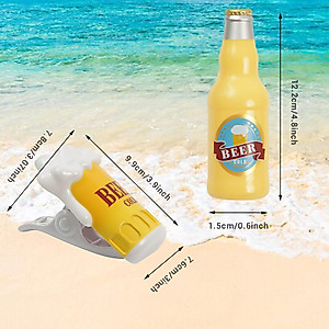 BREENHILL Beach Towel Clips Beer Set of 4, Beer Mugs Beer Bottles Towel Holder for Beach Chairs, Funny Windproof Clothespins for Patio and Pool Accessories - Your Cruise Vacation Essentials