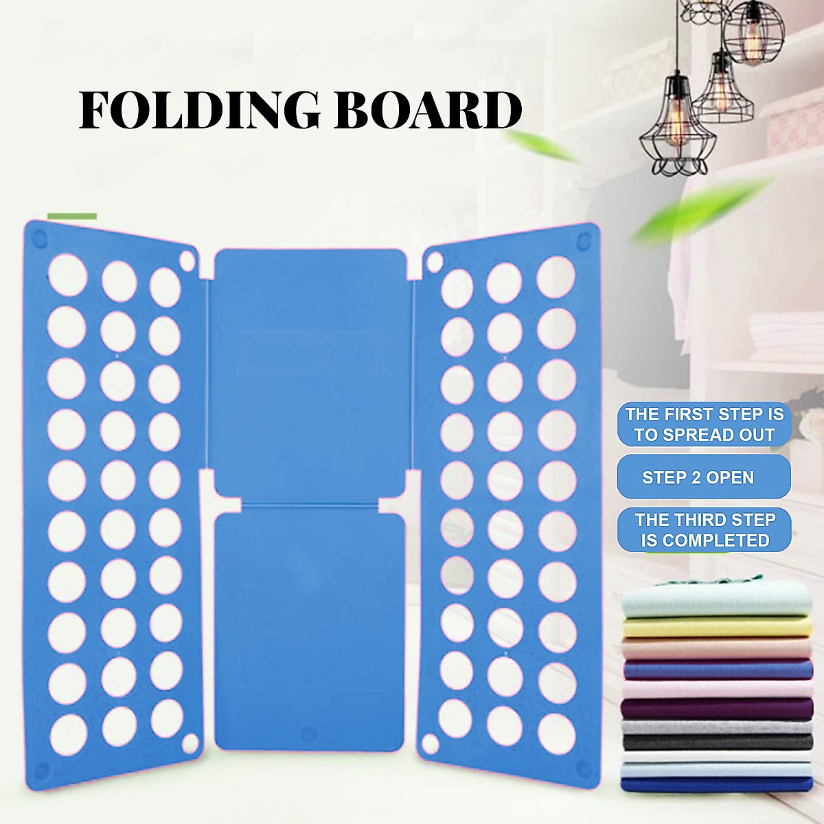 Clothing Folding Board Folding Boards Quality Baby Magic Clothes Folder T Shirts Jumpers Organizer Fold Save Time Quick Clothes Folding Board Clothes Holder (Blue)