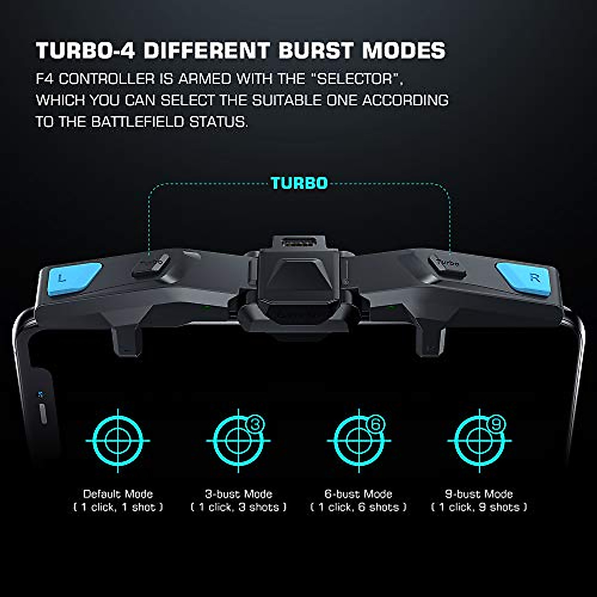 GameSir F4 PUBG Mobile Game Controlle, Mobile Gaming Trigger for Fortnite/COD/Rules of Survival, Gaming Grip Joysticks for 4.5-6.5 inch iOS Android Phone
