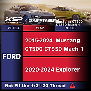 KSP 5X4.5 Wheel Spacers for Mustang Explorer, 1 inch 5x114.3mm Tire Spacers Adapters 25mm Thick 70.5mm Hub Bore with M14x1.5 Thread Pitch Fit for 2015-2024 Ford Mustang GT500 GT350 Mach 1 Black 4PCS