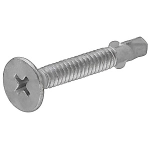 The Hillman Group 47296 1/4-20 x 2-3/4-Inch Flat Head Self Drilling Screw with Wing Phillips Drive