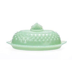 Hobnail Gigi Pattern Butterdish - Oval 1 Stick - Jade - American Made - Mosser USA
