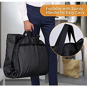 MISSLO 43" Heavy Duty Hanging Garment Bags for Travel Suit Bag for Men Waterproof Oxford Fabric Suit Cover for Traveling Monogrammed Closet Clothes Storage, Black