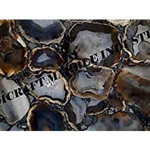 Natural Grey Agate Stone Round 33" x 33" Inch Coffee Table Top, Grey Agate Stone Round Dining Table Top, Grey Agate Stone Round Centre Table Top, Piece Of Conversation, Family HeirLoom