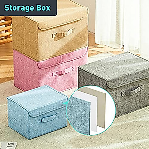 foldable storage box 2 storage boxes，storage bins，storage bins with lids，One big and one small. filing cabinets for home office. linen storage box, used to store toys, clothes, paper and books. (BLUE)
