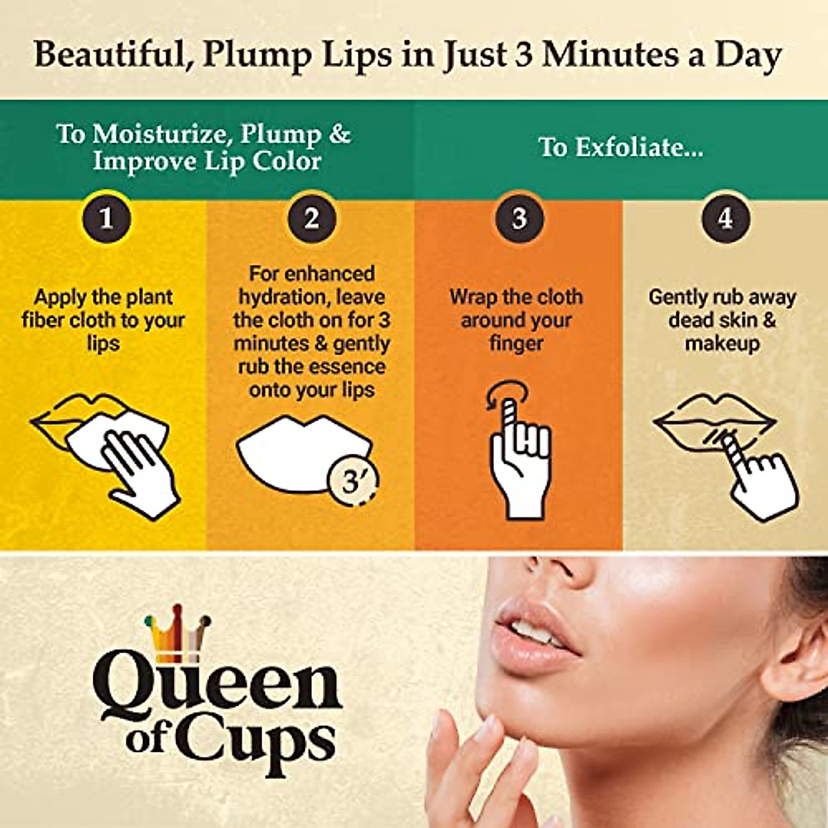 Lip Exfoliator Scrub and Moisturizer - Vegan 4-in-1 Lip Moisturizer for Very Dry Lips, Volume, Enhancing Color, Reducing Fine Lines and Wrinkles - Hydrating Lip Plumper Masks Made in the USA - 30 Pack