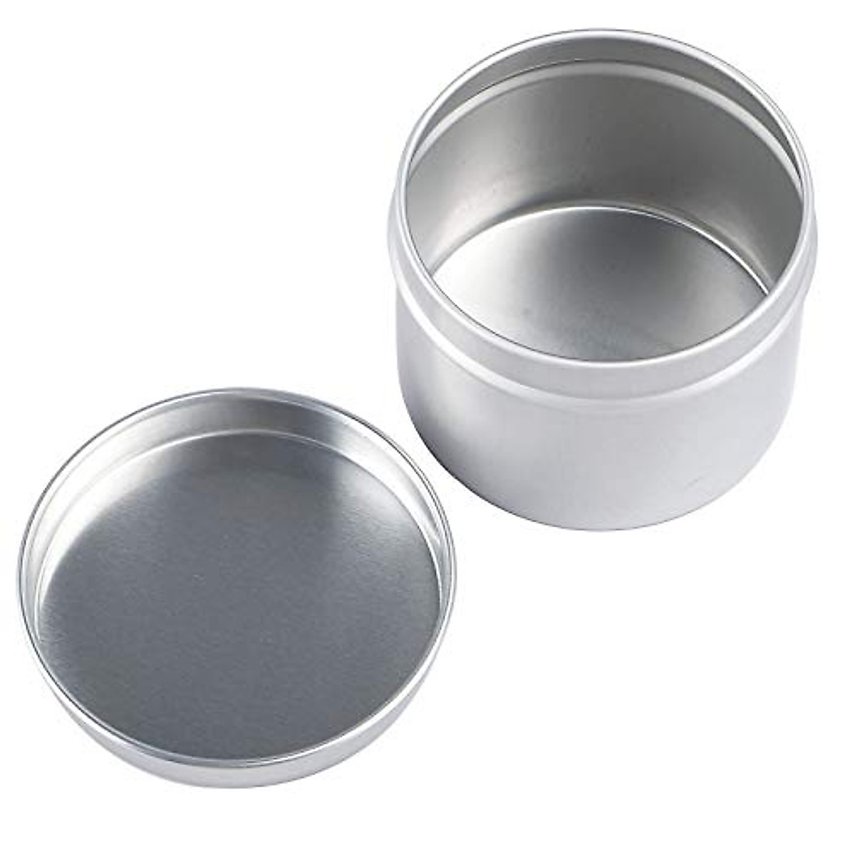 Moretoes 24 Pack 4 Oz Silver Aluminum Candle Tins with Lids for DIY Candle Making, Storage, Travel or Gift