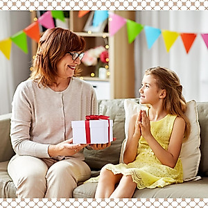 Marspark 4 Pcs Valentine‘s Day Nesting Gift Boxes with Lids Mixed Size Square Nested Boxes Stackable Gift Boxes Present Wrap Gift Box with Ribbon Gift Card for Presents Birthday Party Favor(White Box)