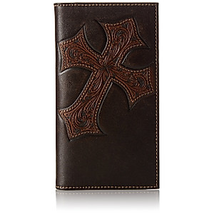 Nocona Belt Co. Men's Nocona Diagnol Cross Embose Rodeo, Brown, One Size