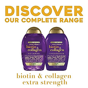 OGX Extra Strength Biotin and Collagen Conditioner, 13 fl oz, Sulfate-Free, Thicker, Fuller Hair