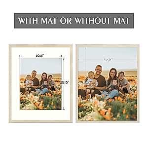 Golden State Art, 16x20 Picture Frame - 11x14 Photos with Ivory Mat or 16x20 Pictures Without Mat - Real Glass, Wall Display for Poster, Picture, Portraits, Artwork - Set of 3, Beige