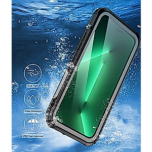 Menyadoo Designed for iPhone 14 Pro Waterproof Case - Full Body Protective Case Shockproof Dustproof Protection Phone Case with Built in Screen Protector for iPhone 14 Pro 6.1 inch Black