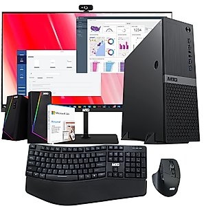MTG Aurora Business Computer Desktop PC- Intel Core i7 4th Gen, 16GB Ram DDR3, 1TB Nvme, MTG 24 Inch Monitor, MTG Wireless Ergonomic Keyboard Mouse, RGB Speaker, Webcam, Office 365, Win 10 Home