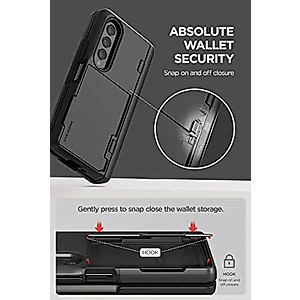 VRS DESIGN Terra Guard Modern GO S Phone Case for Galaxy Z Fold 4 5G (2022), Premium Modern Neat Style Hinge Protection Card Case with S Pen Compartment (Matte Black/Renewed)