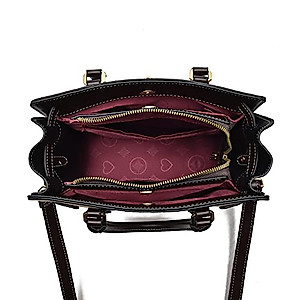 Vegan Leather Satchel Purses and Handbags for Women Top-Handle Tote Bag with Crossbody Strap - Khaki