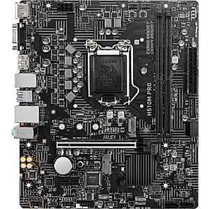 MSI H510M PRO ProSeries Motherboard (mATX, 11th/10th Gen Intel Core, LGA 1200 Socket, DDR4, PCIe 4, M.2 Slot, USB 3.2 Gen 1, 1Gbps LAN, D-SUB/DP/HDMI)