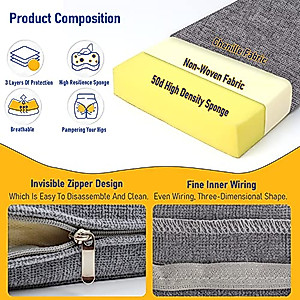 ROFIELTY Bench Cushion 36 inch, Soft Thickened Bench Cushions for Indoor Furniture, Durable Outdoor/Indoor Bench Seat Cushion，Multi-Scene Use. (36x14x2.5, Light Gray)