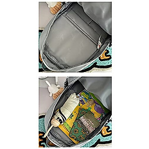 JHTPSLR Kawaii Backpack Japanese Cute Cat School Backpack with Plushies Aesthetic Backpack for Teen Girls Back to School Supplies (Blue)