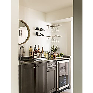 VintageView W Series Single: 1-Bottle Metal Wall Mounted Wine Rack (Satin Black, Left) Stylish Modern Wine Storage with Label Forward Design