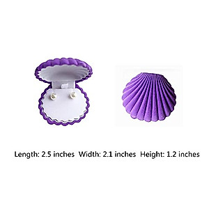 HAMIYELL Pack of 6 Velvet Earring Gift Box Shell Jewelry Storage Case Showcase Display Organizer Box for Necklace (White)