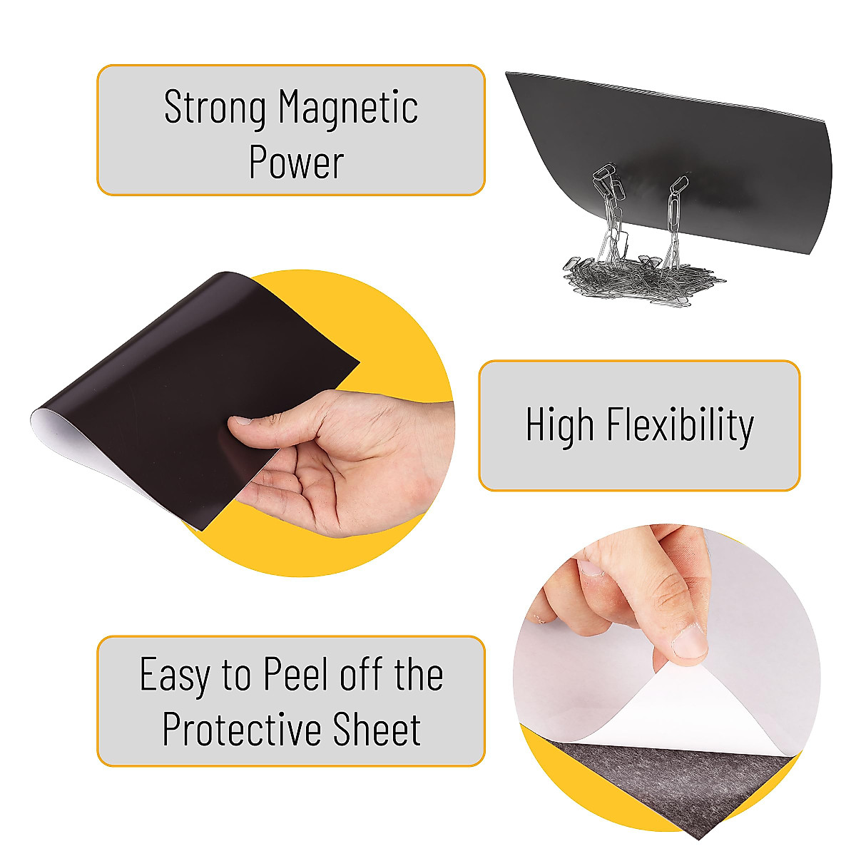 Mr. Pen- Adhesive Magnetic Sheets, 8" x 10", 4 Pack, Magnetic Sheet, Magnetic Paper, Magnet Paper Sheets, Magnetic Sheets with Adhesive Backing, Flexible Magnetic Sheet, Photo Magnets, Magnet Sheet