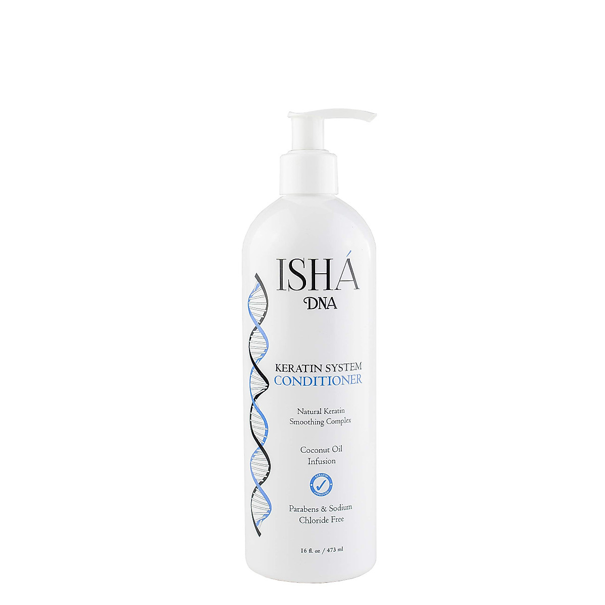 ISHA DNA Keratin Treatment System Conditioner - Sulfate and Parabens Free - Perfect for Keratin Treated Hair - Keratin and Coconut Oil Infused Conditioner - For All Types of Hair. (16 Fl oz.)