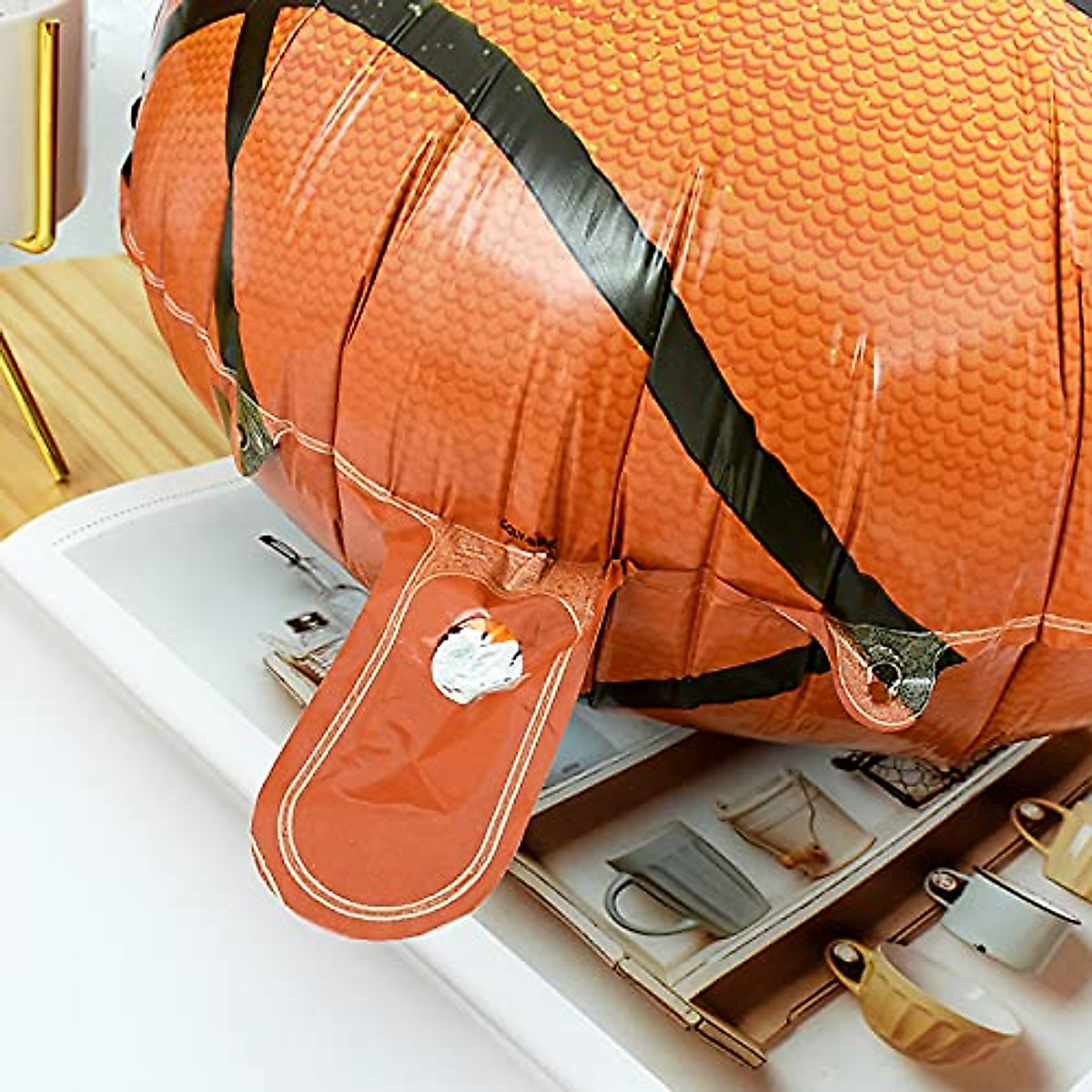 BinaryABC Basketball Mylar Foil Balloons,Sports Theme Party Supplies,10Pcs(18 Inch) (Basketball-1)